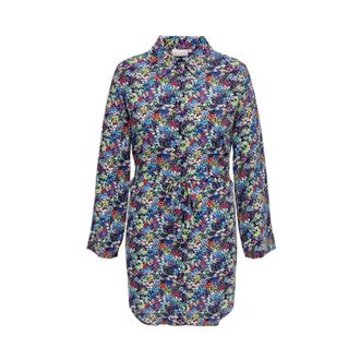 Only Carmakoma Langarm Abendblaues Kleid - - Dresses - Damen - Mehrfarbig - 2XL