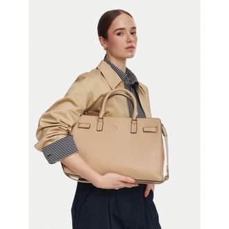 Tommy Hilfiger Handtasche Tommy Hilfiger Th Joy Satchel AW0AW19067 Beige