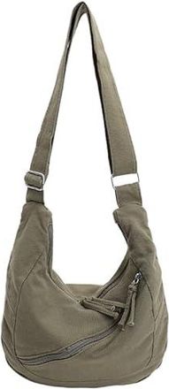 Generic Sac &agrave; bandouli&egrave;re tendance en toile pour femme et fille pour l&eacute;cole, le travail, un usage quotidien, Vert, 11.02x4.33xcinch