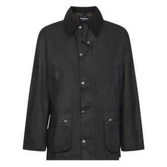 Barbour Schwarzer gewachster Baumwollmantel mit Tartan-Futter - - Jackets - Herren - Schwarzk - L