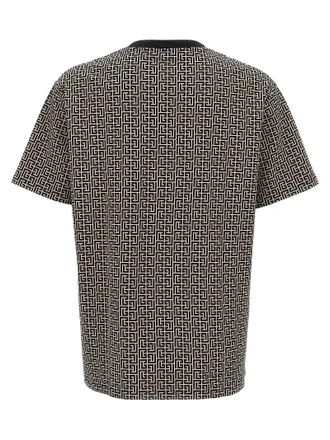 Balmain Monogram Print T-Shirt - Black