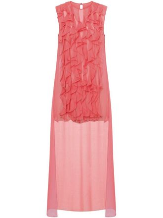 Alberta Ferretti blouse en soie &agrave; volants - Rose