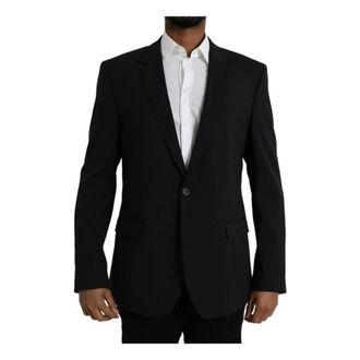 Dolce & Gabbana Slim Fit Single Breasted Blazer - - Suits - Herren - Schwarzk - XL