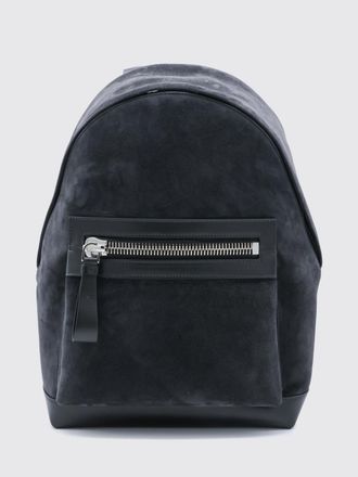 Tom Ford Rucksack aus Veloursleder mit Vordertasche und gepr&auml;gtem Logo