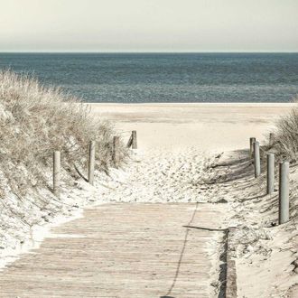 Ceanothe Tableau sur toile descente vers la plage 90x90 cm - Impression sur Toile Murale D&eacute;corative - Image imprim&eacute;e en HD sur Toile - Toile sur Ch&acirc;ssis en