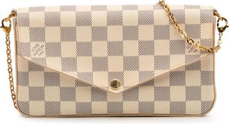 Louis Vuitton Hobo Bags - Damier Azur Pochette Felicie - Gr. unisize - in Wei&szlig; - f&uuml;r Damen