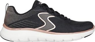 Skechers Femme Flex Appeal 5.0 Luxe Glow Basket, Black Mesh/Rose Gold Trim, 38 EU
