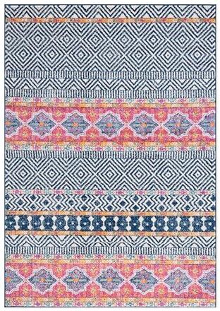 Safavieh Boho Teppich für Wohnzimmer, Esszimmer, Schlafzimmer - Madison Collection, Kurzer Flor, Marine und Elfenbein, 122 X 183 cm