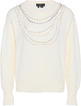 Faina Strickpullover Damen Wollwei&szlig;