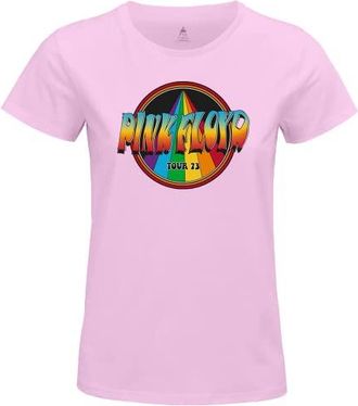 Cotton Division Pink Floyd « Rainbow Logo Tour 73 » WOPIFLRTS061 T-Shirt Femme, Rose, Taille L