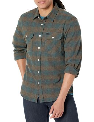 Brixton Herren Bowery Hemd mit Button-Down-Kragen, Meer, XL