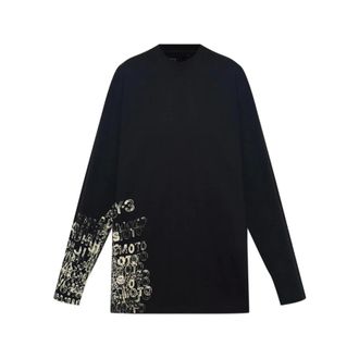 Yohji Yamamoto Homme, Tops, Noir, Taille: XL GFX Long Sleeve Tee