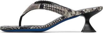 Loriblu Femme, Chaussures, Gris, Taille: 39 EU Sandales &agrave; bride imprim&eacute; peau de serpent