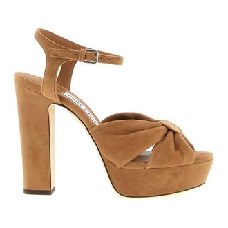 Jimmy Choo London Heloise 120 Sandale aus geknotetem Wildleder - - Shoes - Damen - Braun - 41 EU