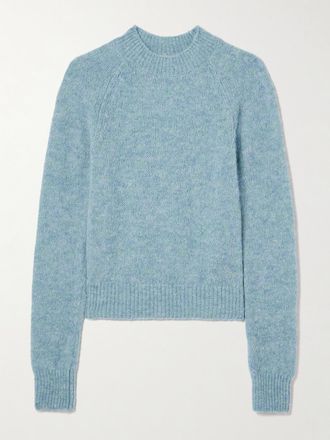 Dries Van Noten Pull En Alpaga M&eacute;lang&eacute; Bross&eacute; - Bleu