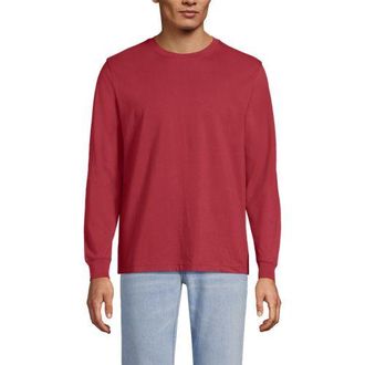 Lands End Super-T Langarm-Shirt, Classic Fit, Herren, Gr&ouml;&szlig;e:52-54 regular, Braun, Baumwolle, by Lands End