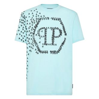Philipp Plein Homme, Tops, Bleu, Taille: 2XL T-Chemises
