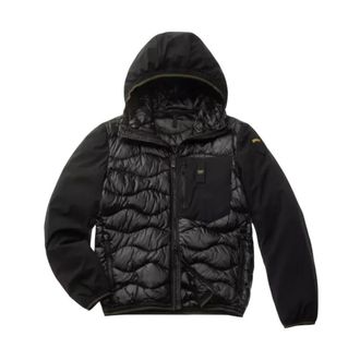Blauer Monochrome Puffer Jacket - - Jackets - Herren - Schwarzk - XL