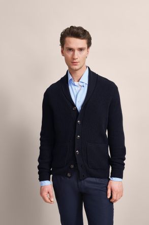 Bugatti Herren Strickjacke mit Schalkragen