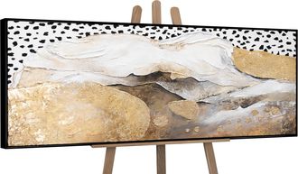 Yohji Yamamoto Art Abstrakt XXL Acryl Gem&auml;lde auf Leinwand mit Rahmen k&uuml;hler Leopardentraum handgemalt Wandbilder Wohnzimmer modern Wohndekor Bilder echte Kunst 150x