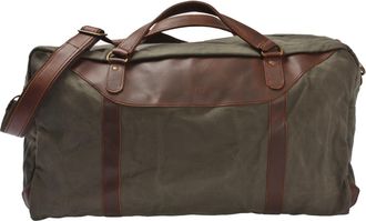 Leconi große Reisetasche Weekender Reisegepäck Handgepäck Sporttasche für Damen und Herren Leder + Canvas 53x28x25cm grün LE2020-C