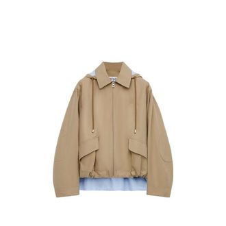 Loewe Parka ample &agrave; capuche en coton m&eacute;lang&eacute;