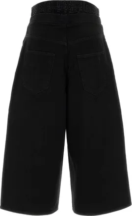 The Attico Black Exterior: Cotton Pantaloni Trousers