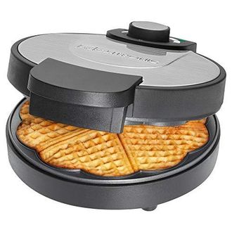 Clatronic Waffeleisen | mit Ø 18cm antihaftbeschichteter Backfläche | Waffeleisen Herzform | stufenlos einstellbarer Bräunungsgrad & Backampel | Waffle Maker mi