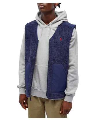 Polo Ralph Lauren Mens Hi-Pile Fleece Vest Jacket Blue Clothing > Coats &
