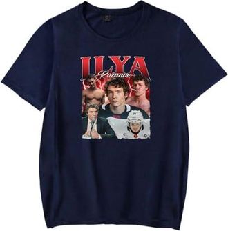 Generic HeatRivalry Ilya Rozanov T-shirt unisexe d&eacute;contract&eacute; col rond &agrave; manches courtes, bleu marine, M