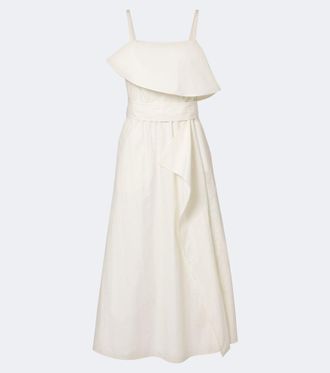 Proenza Schouler Robe midi Reign en coton m&eacute;lang&eacute;