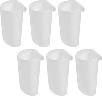 BESPORTBLE Vaguelly 6 St&uuml;ck Kleiner H&auml;ngender Aufbewahrungskorb aus Kunststoff Wei&szlig; Multifunktionaler H&auml;ngebeh&auml;lter f&uuml;r Rollwagen Salon und Spa Organisation Plat