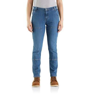 Carhartt Work in Progress Damen Jeans Double Front Straight, Farbe: linden, W8,Regular