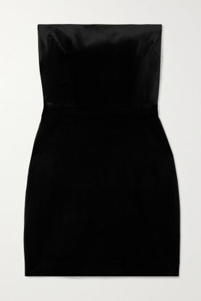 Alex Perry Trägerloses Minikleid Aus Stretch-samt - Schwarz