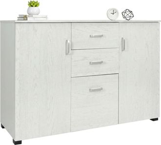 Dmora Kommode Benidorm 120x40x82,5 cm Grau 2 Regale 2 Schubladen