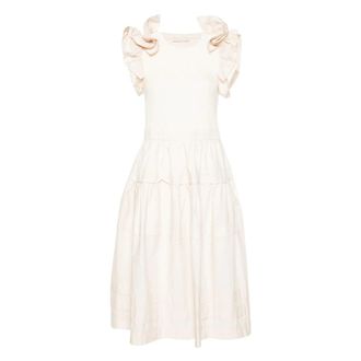 Ulla Johnson Beige Midi Kleid L&auml;ssiger Stil - - Dresses - Damen - Beige - S