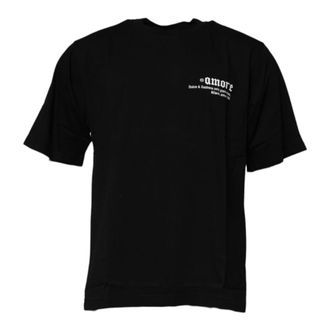 Dolce & Gabbana T-shirt Col Rond en Coton Imprim&eacute; L&eacute;opard - Homme - Tops - Noir - Taille: S