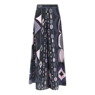 Pucci Femme, Pantalons, Multicolore, Taille: 34 FR Iride Silk Twill Wide-Leg Pants