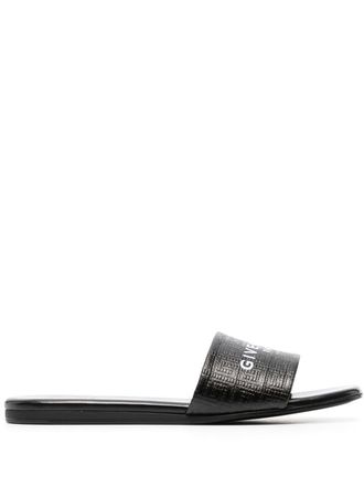 Givenchy claquettes &agrave; logo emboss&eacute; - Noir