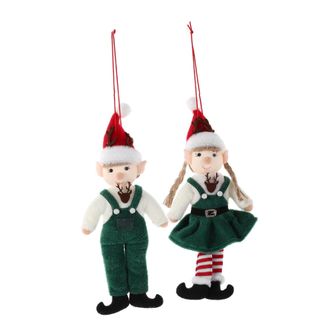 Cabilock 2 Stück Weihnachts-elf Anhänger Plüsch Elfenpuppe Baumhänger Festliche Dekoration für Zuhause und Familie Geschenkidee zu Weihnachten und Neujahr