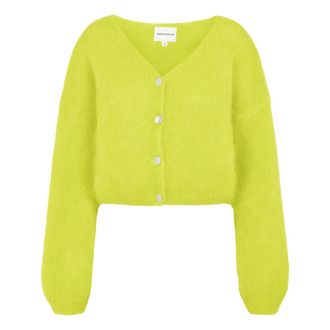 Americandreams Americandreams, Femme, Pulls, Jaune, Taille: 44 FR Cornelia Cardigan Court