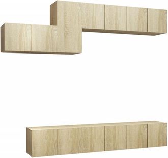 vidaXL 7-tlg. TV-Schrank-Set Sonoma-Eiche Holzwerkstoff vidaXL