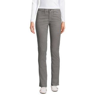 Lands End Straight Fit Cordhose Mid Waist, Damen, Gr&ouml;&szlig;e:38 86 regular, Grau, Baumwoll-Mischung, by Lands End