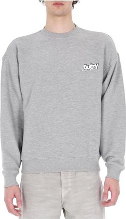 Autry Homme, Sweatshirts et sweats &agrave; capuche, Gris, Taille: XS Felpa girocollo in cotone logo