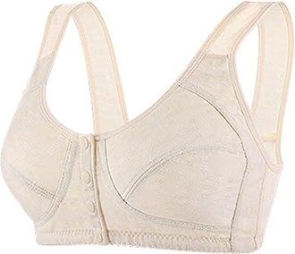 Generic Uwdiohq Femmes Sexy Lace Front Shaping Cup Bandouli&egrave;re R&eacute;glable Soutien-Gorge &Agrave; Armatures Grande Taille Bustier Armature (Beige, XL) Attache Soutien G