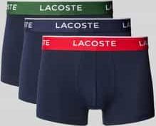 Lacoste Trunks mit elastischem Label-Bund im 3er-Pack