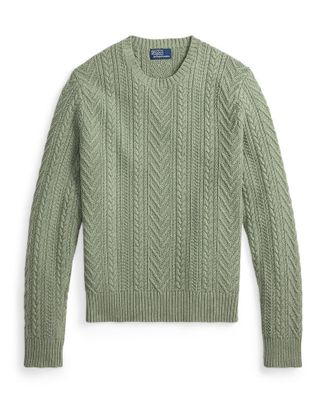 Ralph Lauren Strick-Pullover aus Baumwolle und Leinen mit Zopfmuster in