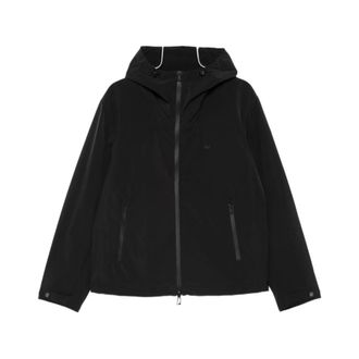 Emporio Armani Homme, Vestes, Noir, Taille: 2XL Blouson en nylon avec capuche et zips thermosoud&eacute;s