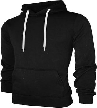 Generic Sweat &agrave; capuche en polaire pour homme | Chandail en molleton de couleur unie | V&ecirc;tements de sport d&eacute;contract&eacute;s avec poche | Sweat &agrave; capuche &agrave; cordon d