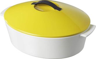 Revol Topf Revolution oval, Porzellan, Seychellengelb, 32 cm